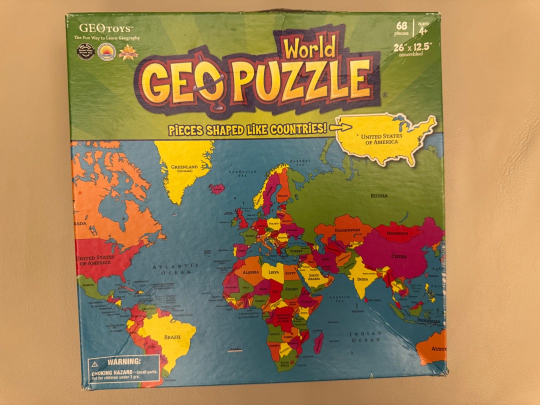 GEO TOYS - World Geo puzzle, pieces shaped like countries!, Hobbies ...