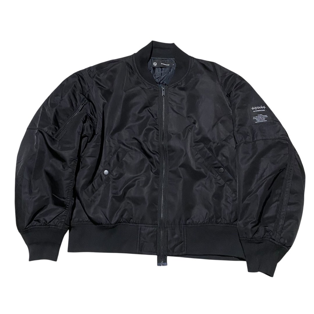 GU undercover freedom noise black flight bomber jacket, Fesyen Pria ...