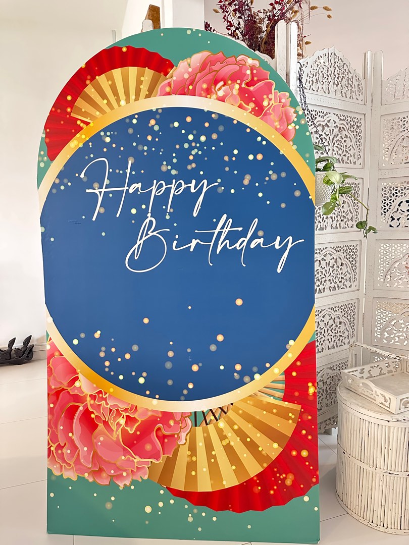 Happy birthday backdrop (crazy rich asians type design), Everything ...