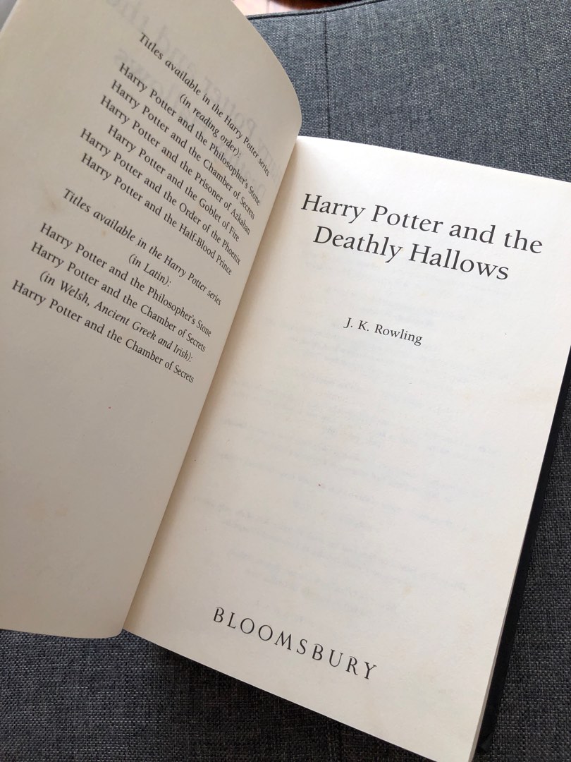 Harry Potter and the Deathly Hallows Bloomsbury Adult edition Hardbound ...