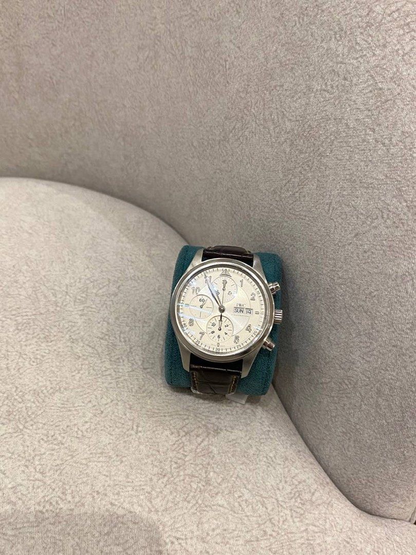 IWC PILOT SPITFIRE CHRONOGRAPH REF IW3717 WHITE DIAL 42MM AUTOMATIC ...