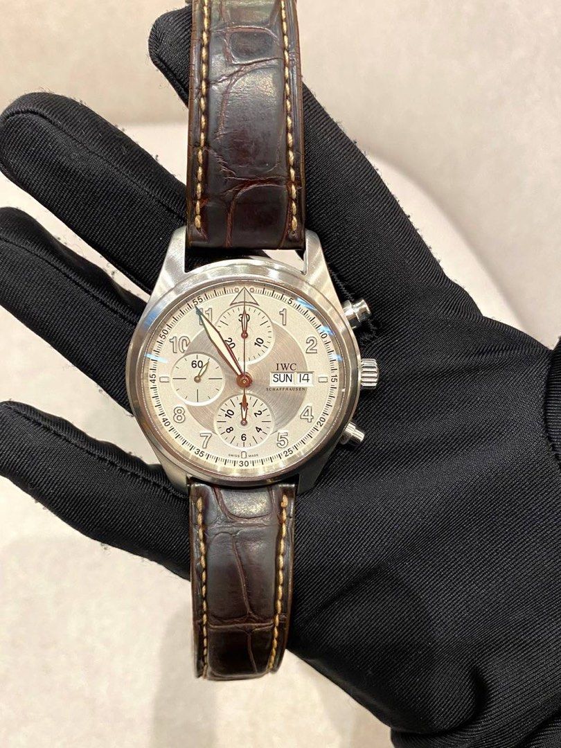 IWC PILOT SPITFIRE CHRONOGRAPH REF IW3717 WHITE DIAL 42MM AUTOMATIC ...