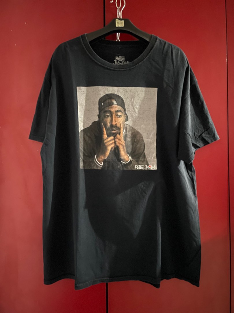 KAOS 2 PAC TAG POETIC JUSTICE (BUILT UP), Fesyen Pria, Pakaian , Atasan ...