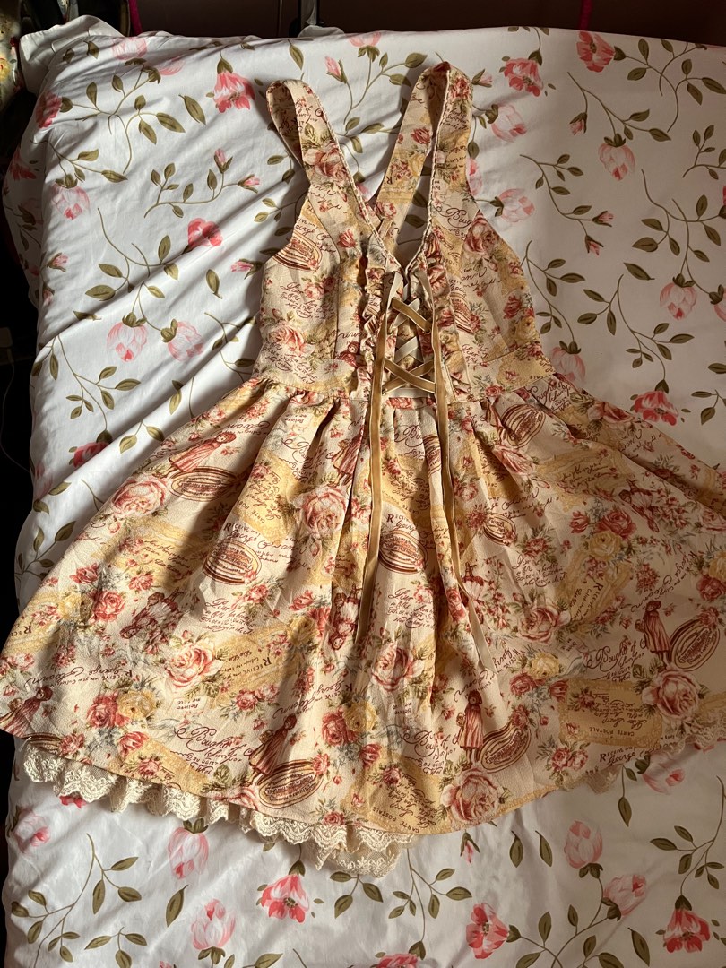 LIZ LISA Red Hood Pattern Apron Dress Ribbon Pink Fairytale |TAGS ...