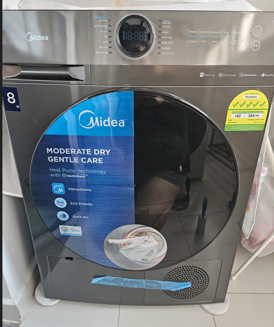 Midea 8kg Heatpump Dryer Model: MD200H80W, TV & Home Appliances ...