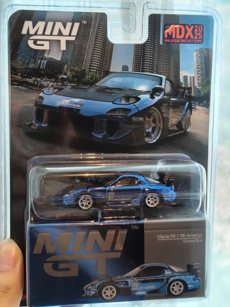Mini GT RX-7 limited edition chrome blue, Hobbies & Toys, Toys & Games ...