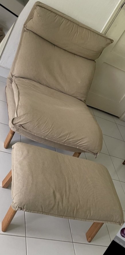 Muji reclining chair and ottoman, Furniture & Home Living, Furniture ...