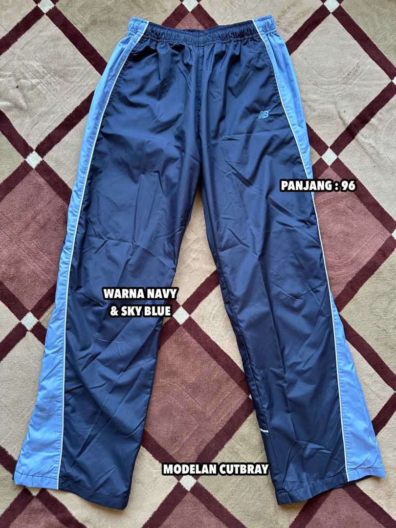 New Balance - Celana Parasut Cutbray (Navy) S/M, Fesyen Wanita, Pakaian ...