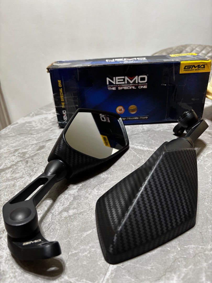 Nemo carbon fibre side mirrors, Motorcycles, Motorcycle Accessories on ...