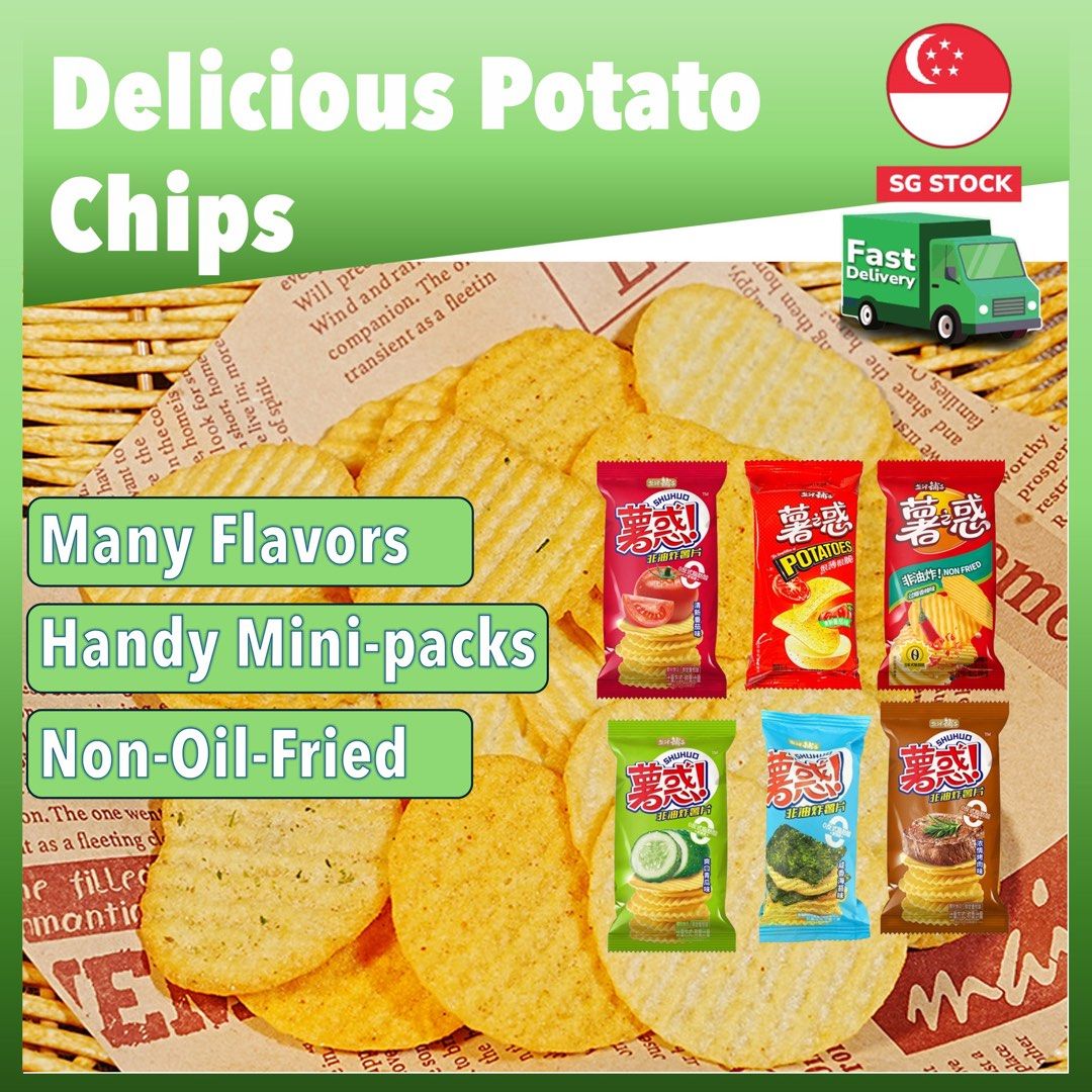 Non-Oil Fried Potato Chips 6 Flavors Spicy BBQ Tomato Cucumber Seaweed ...