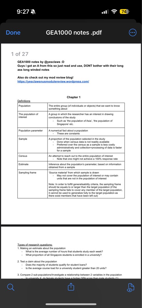 NUS GEA1000 Summary Notes, Hobbies & Toys, Books & Magazines, Textbooks ...