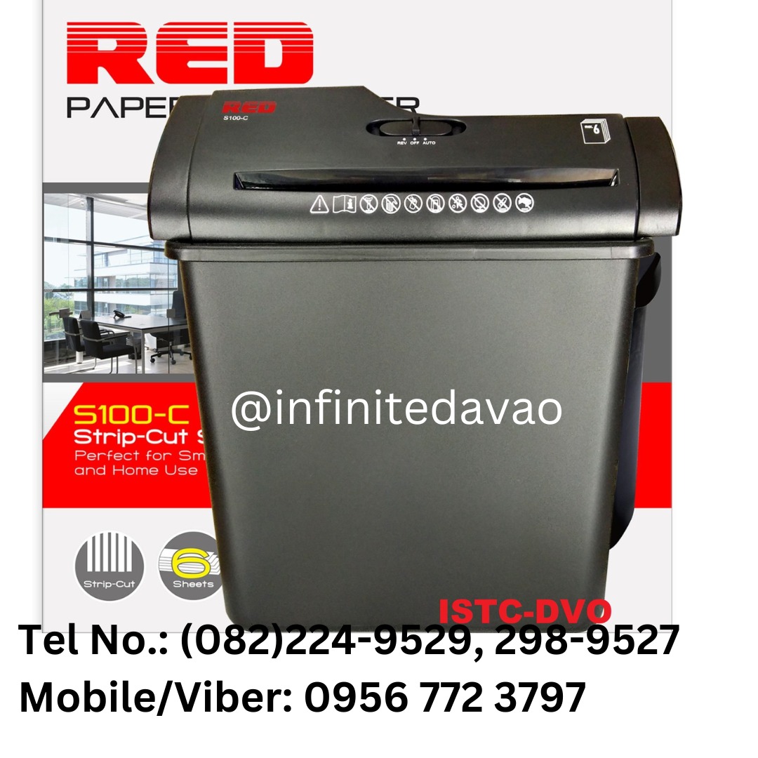 RED Paper Shredder model s-100c strip cut shredder with 7L bin capacity ...
