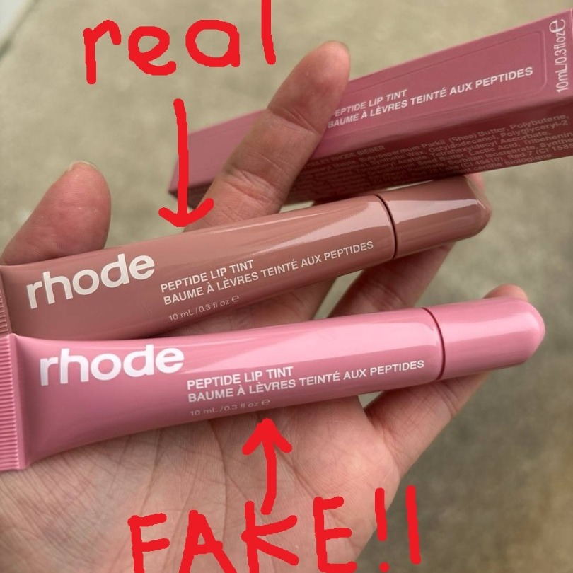 RHODE LIP TINT - BEWARE OF FAKES (RIBBON, TOAST), Beauty & Personal ...