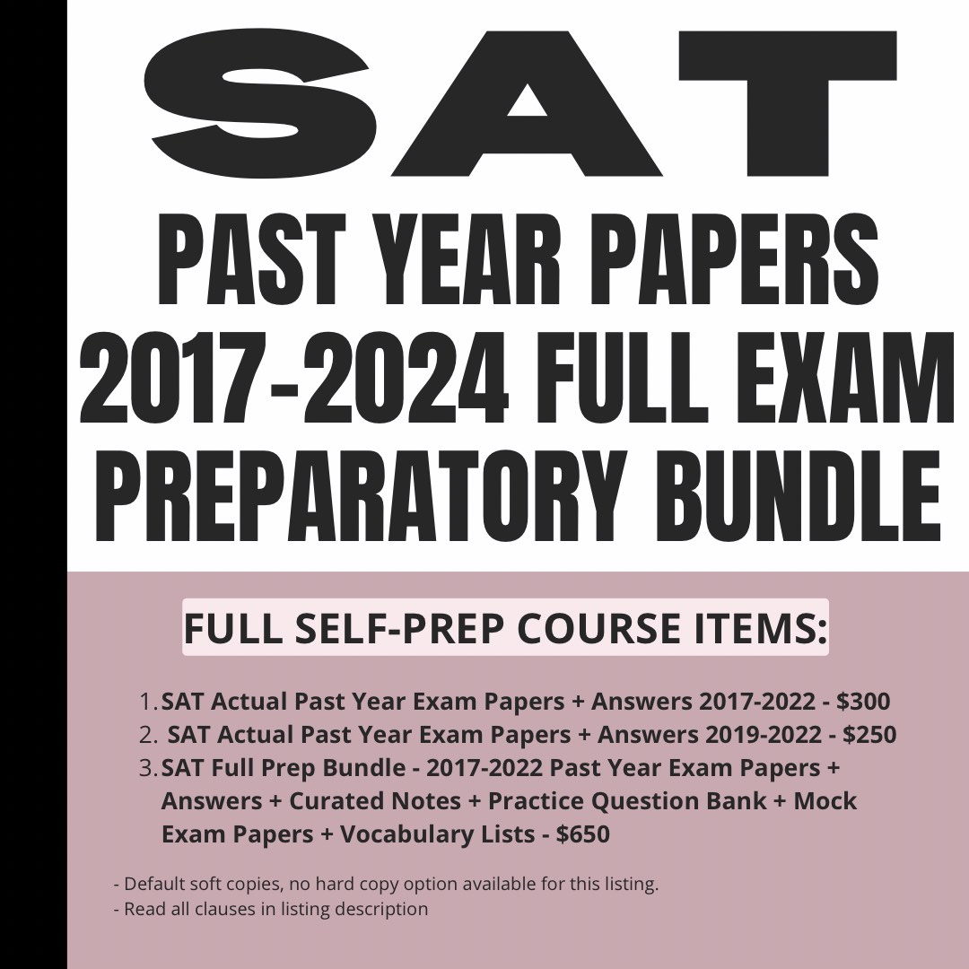 SAT ACTUAL PAST PAPERS & ANSWERS/SOLUTIONS 2017-2024 | PRACTICE PAPERS ...