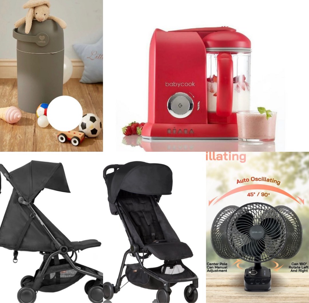 Stroller, umee nappy bin, diaper pail, mountain buggy stroller, beaba babycook, baby processor’s ...