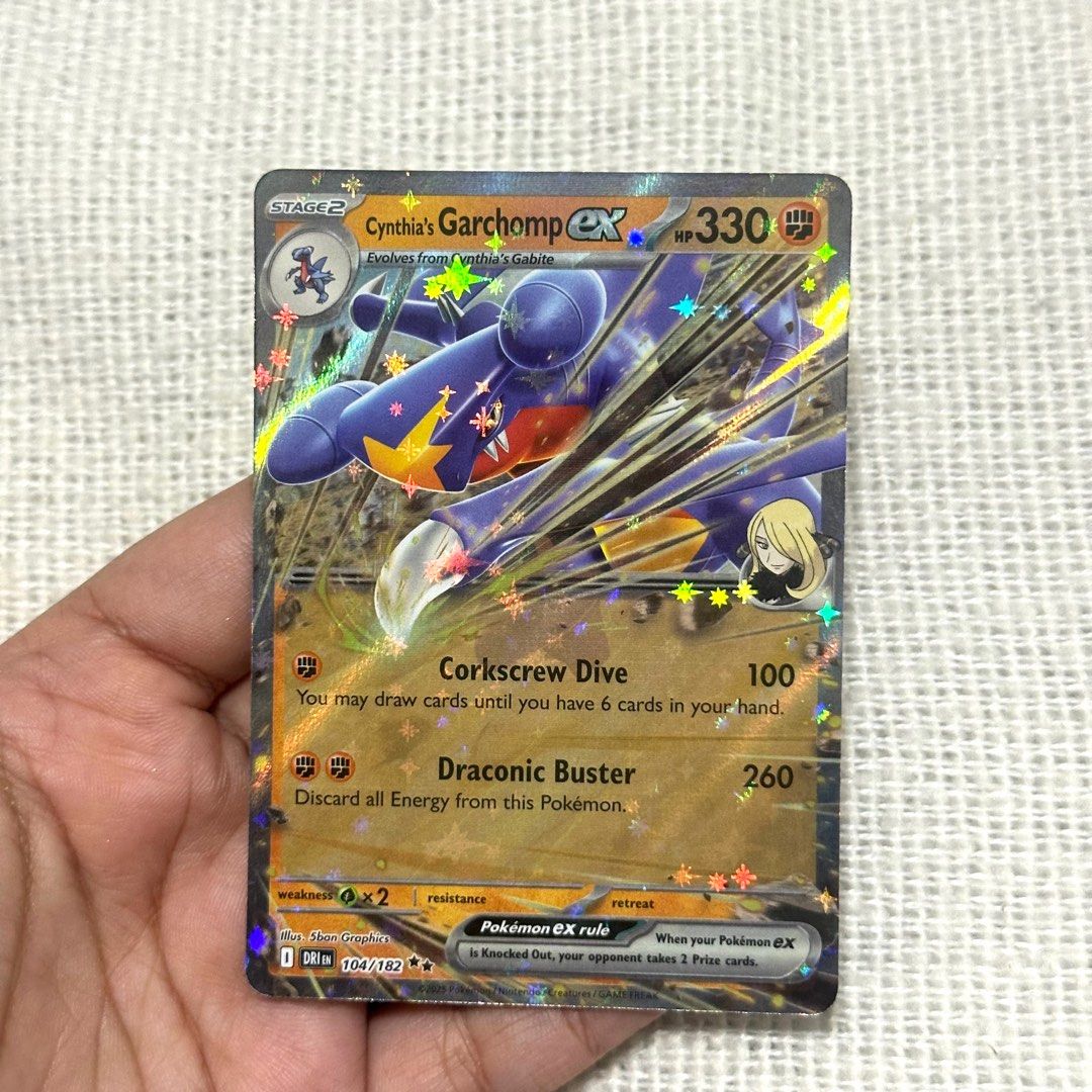 TCG POKEMON - 104/182 Destined Rivals Cynthia's Garchomp EX, Hobbies ...