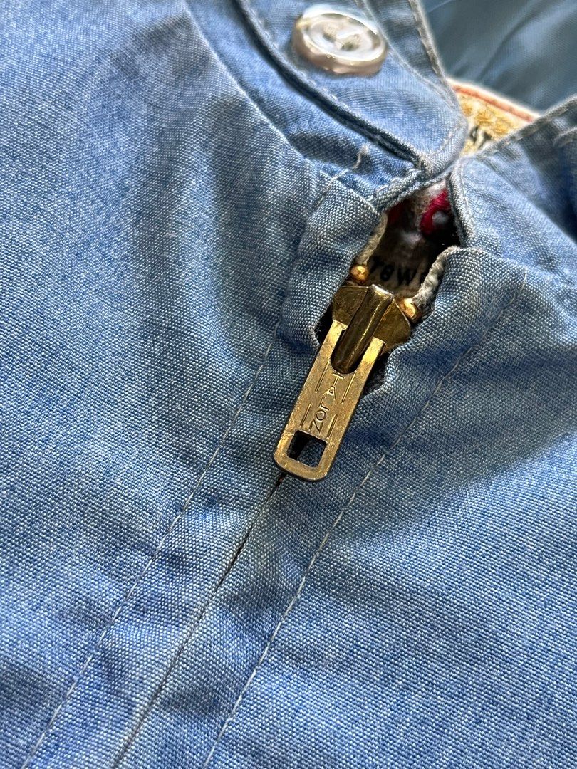 Vintage 1970's Peters USA Made "Talon Zipper" Chambray Harrington ...