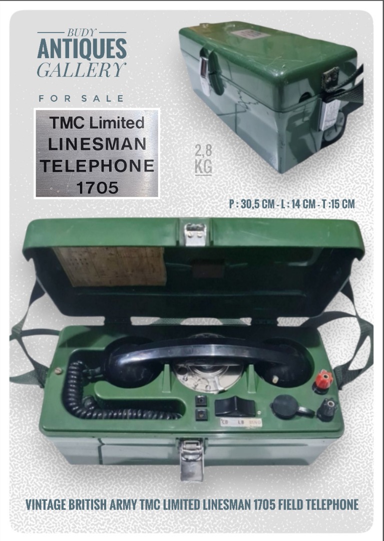 Vintage British Army TMC Limited Linesman 1705 Field Telephone ...