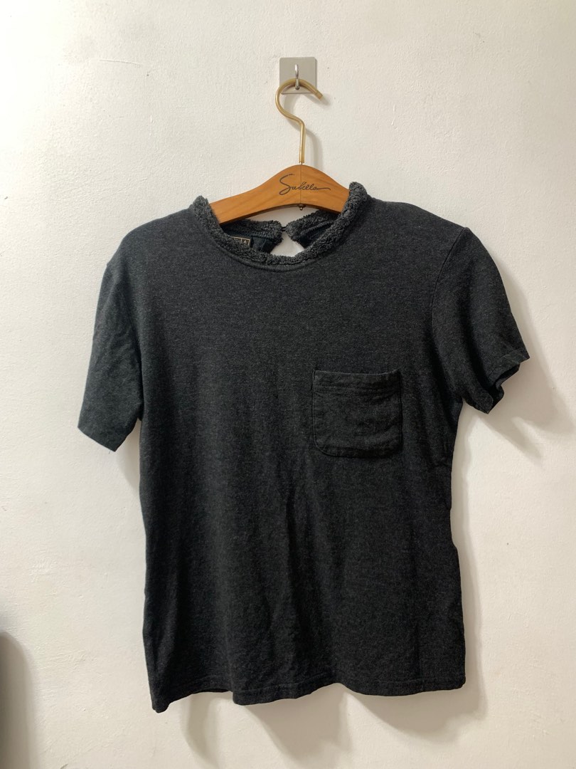 Vintage Fendi Short Sleeve Top Fuzzy Collar Neck Swinger International ...