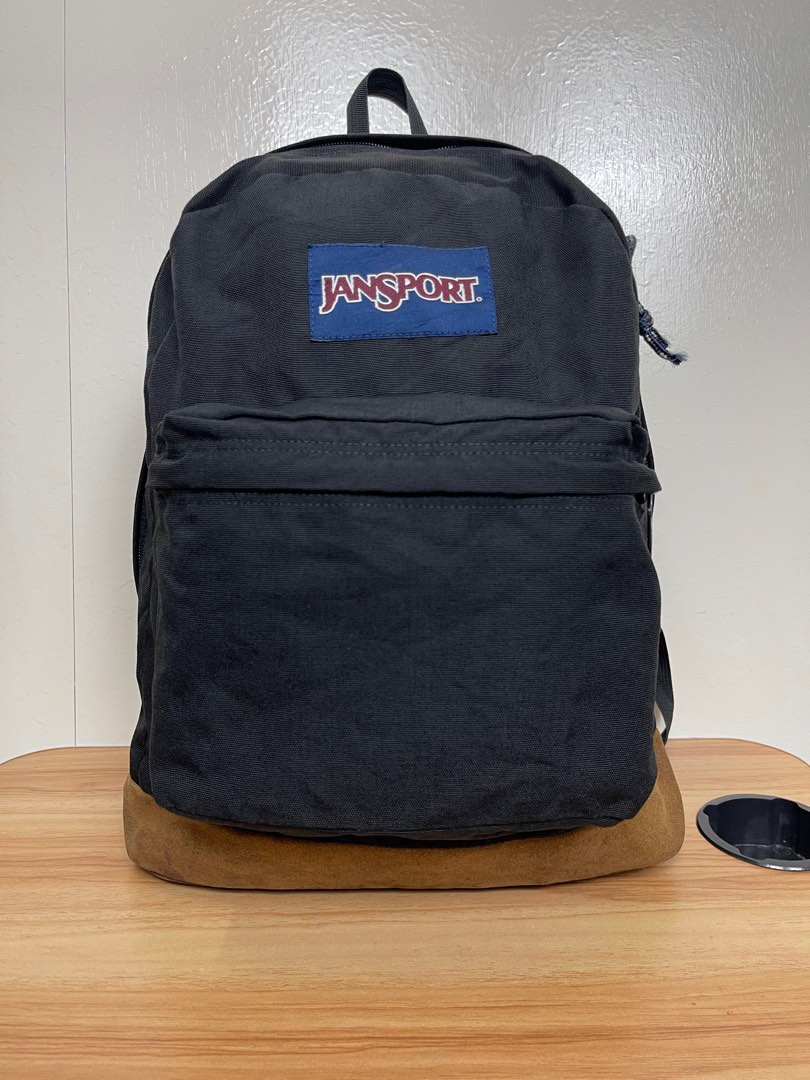 Vintage Jansport Backpack Suede Leather Bottom 90s, Men's Fashion, Bags ...