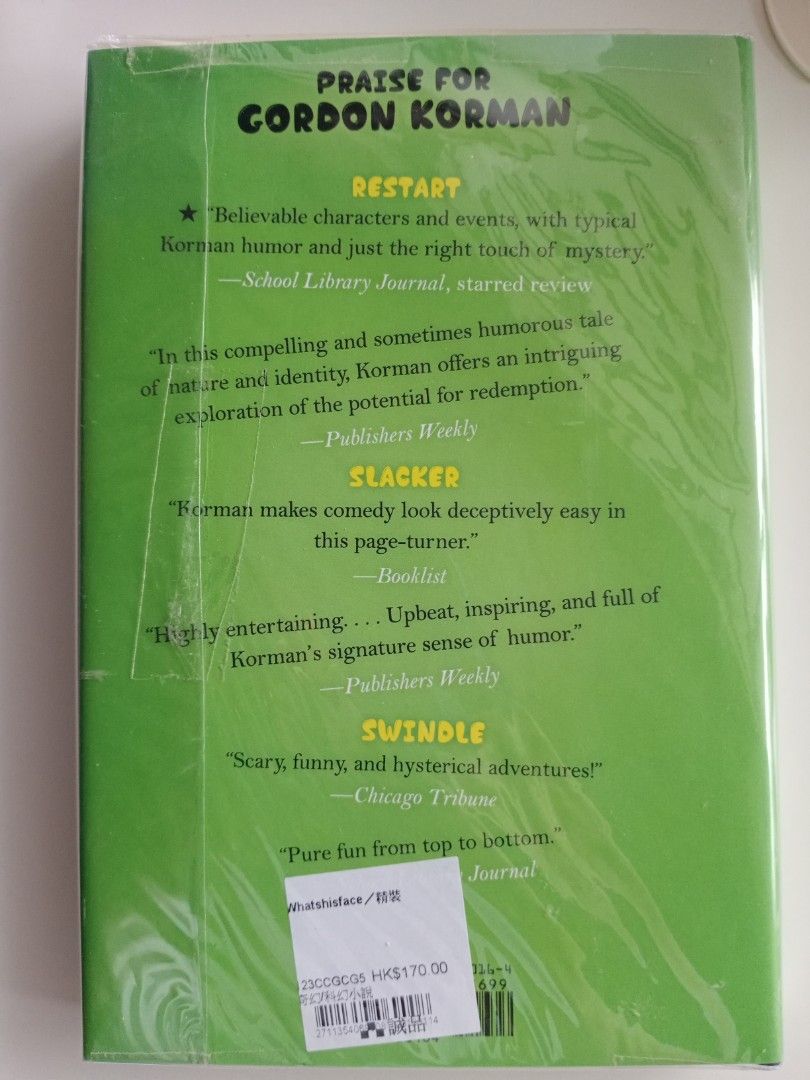 whatsHisFace by Gordon Korman, 興趣及遊戲, 書本 & 文具, 小說及非小說 - Carousell