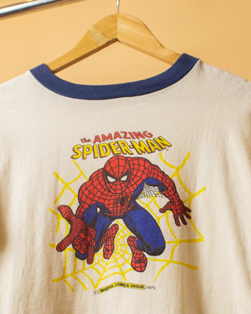 1975 The Amazing Spider-Man Promo Ringer Comics Tee, Men's Fashion ...