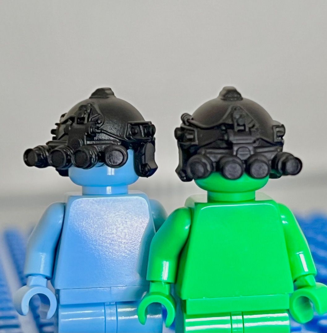 2x Lego Brickmania GPNVG Resin Printed Helmets for lego police swat ...