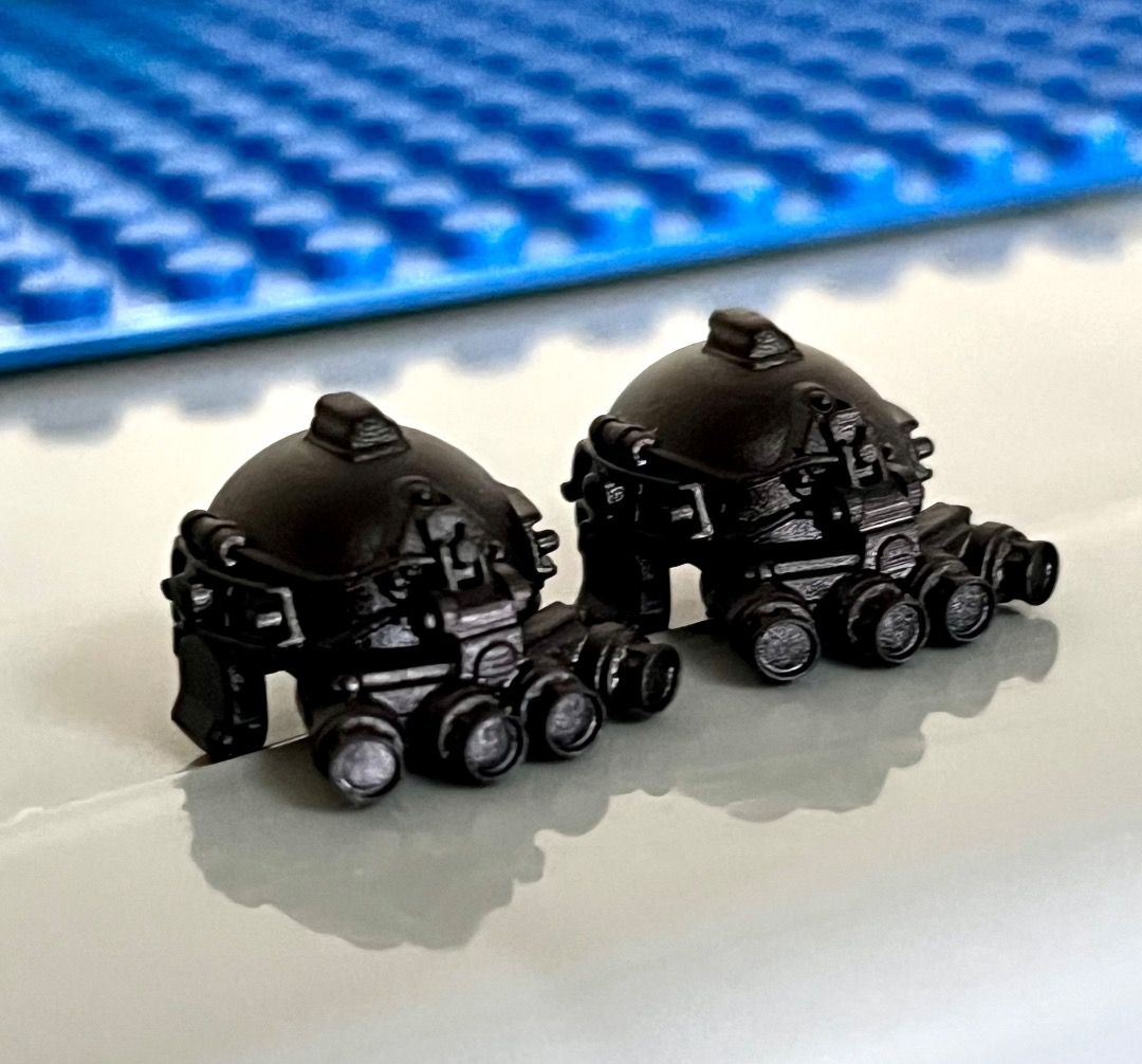 2x Lego Brickmania GPNVG Resin Printed Helmets for lego police swat ...