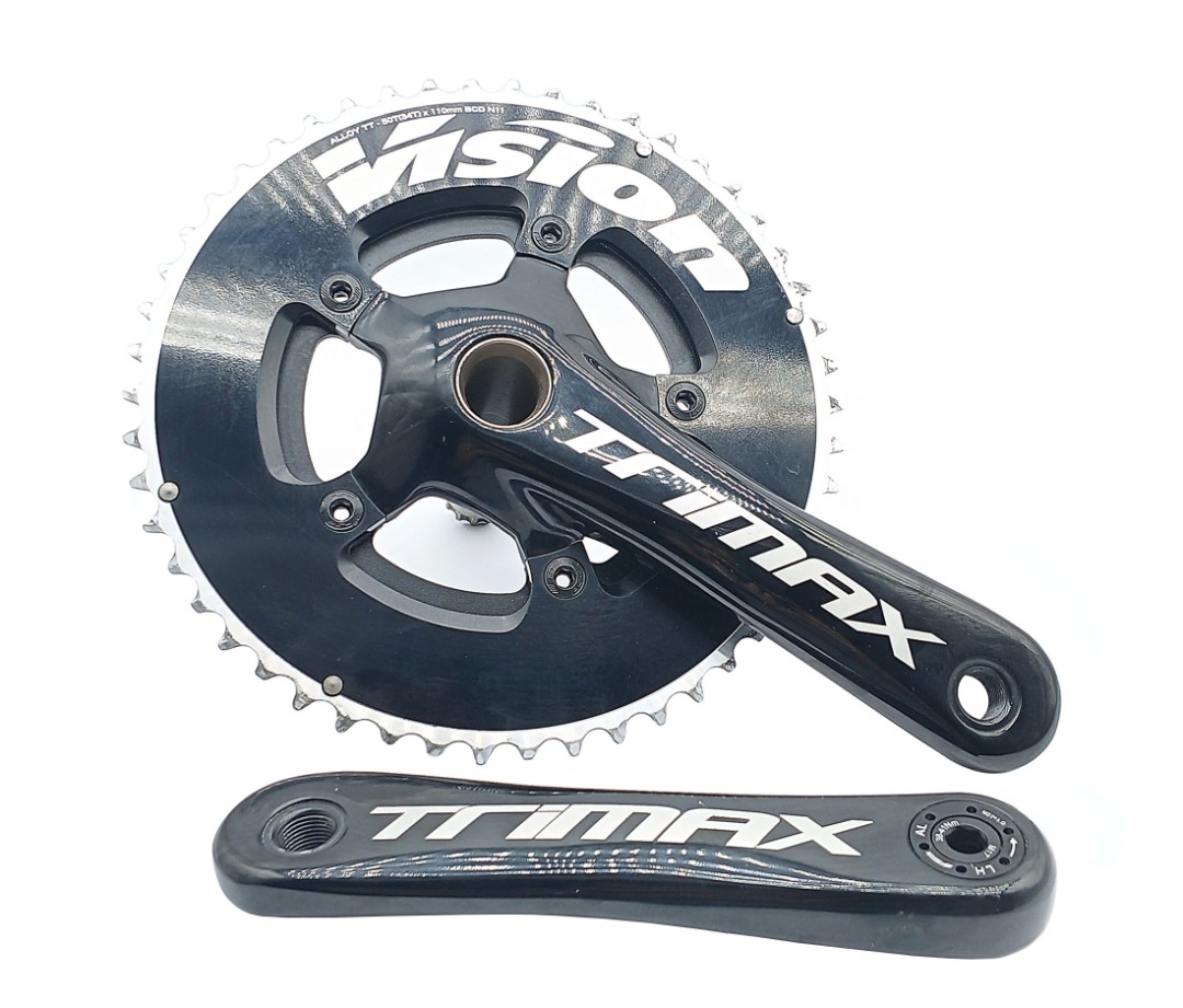 拆車品 VISION TRIMAX TT 三鐵 鋁合金 50/34T 155L 11速 大盤組/齒盤, 體育器材, 自行車及配件, 單車在旋轉拍賣