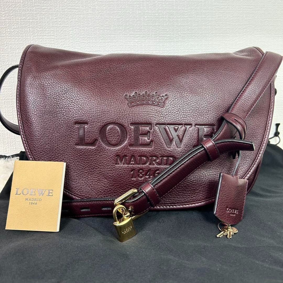 Authentic LOEWE shoulder bag Heritage leather padlock, Luxury, Bags ...