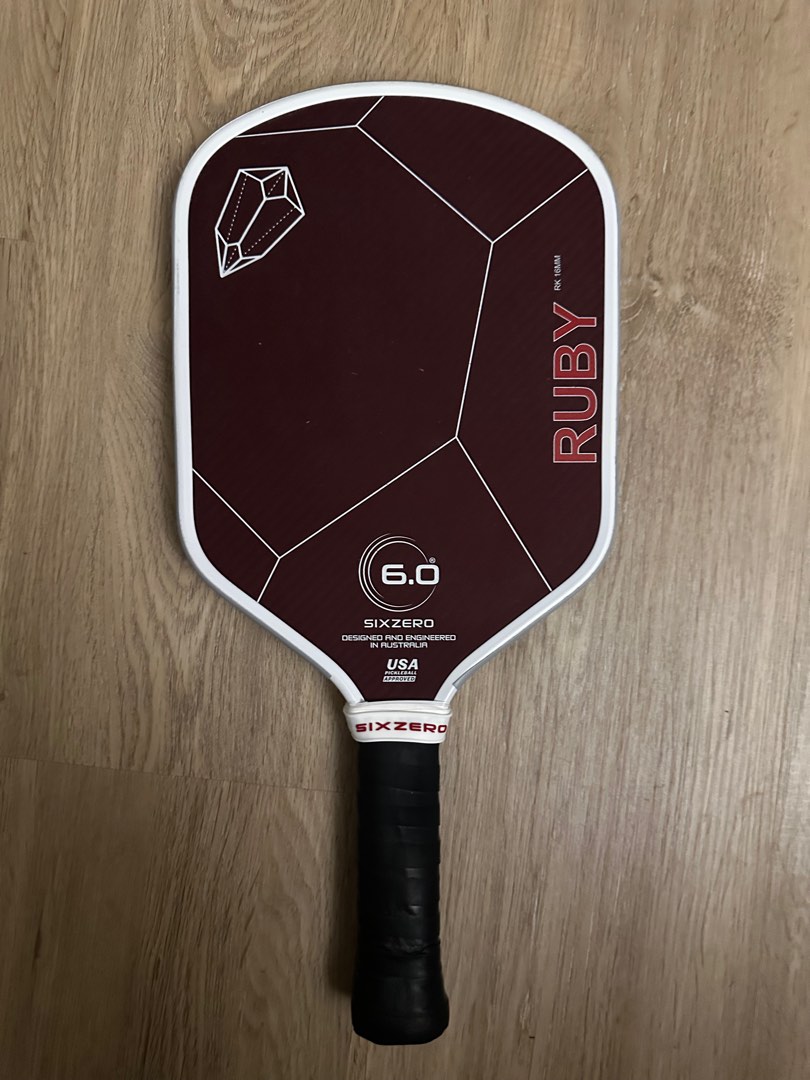 Authentic Six Zero 6.0 Ruby Pickleball Paddle, Sports Equipment, Sports ...
