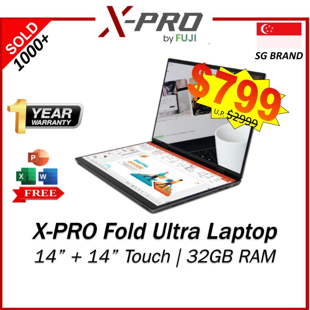 Brand New XPRO Fold Ultra Laptop - 14 Inch Dual Screen With Touch - 14 ...
