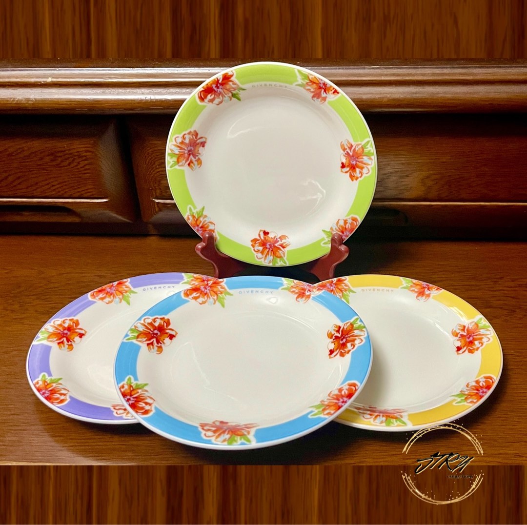 BRANDED JAPAN PORCELAINE GIVENCHY BY: YAMAKA FLORAL PATTERN 4-PIECE ...