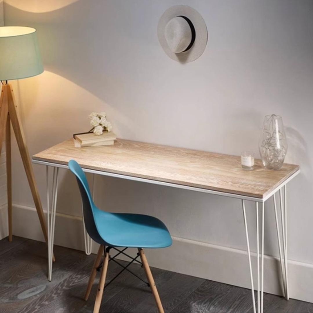 DDF-1572 DDF Modern Industrial Solid Wood Slim Study Table, Furniture ...