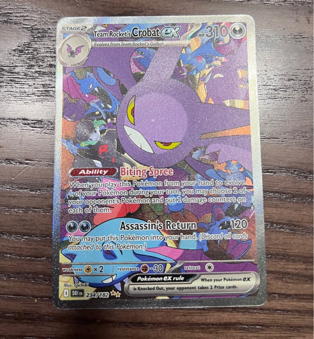 ENGLISH Crobat SIR - Pokemon TCG DESTINED RIVALS TEAM ROCKET AA ...