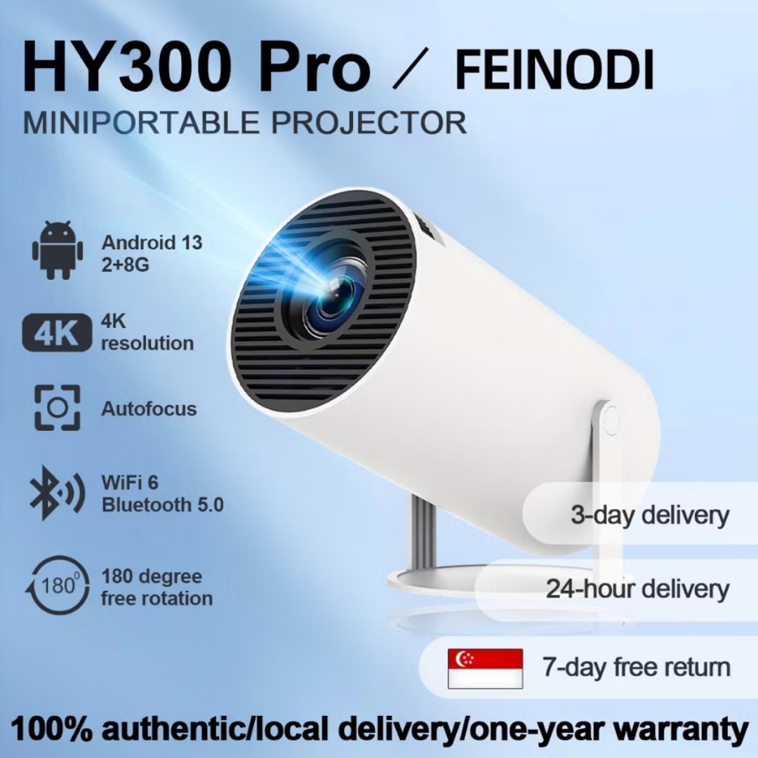 HY300 projector Pro portable Android 13 2+8G supports smart phone ...