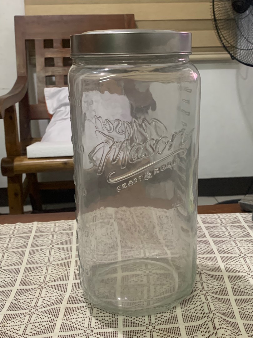 Glass Jar with Pop-up Lid, Furniture & Home Living, Kitchenware ...