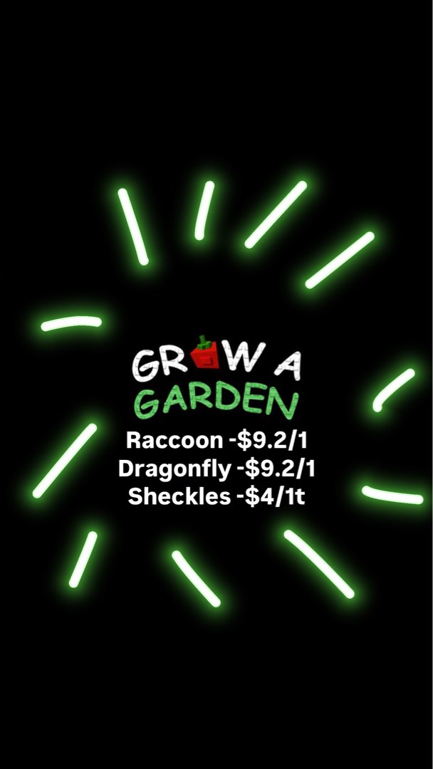 Grow a garden (GAG) raccoon raccoons dragon fly/dragonfly sheckle ...