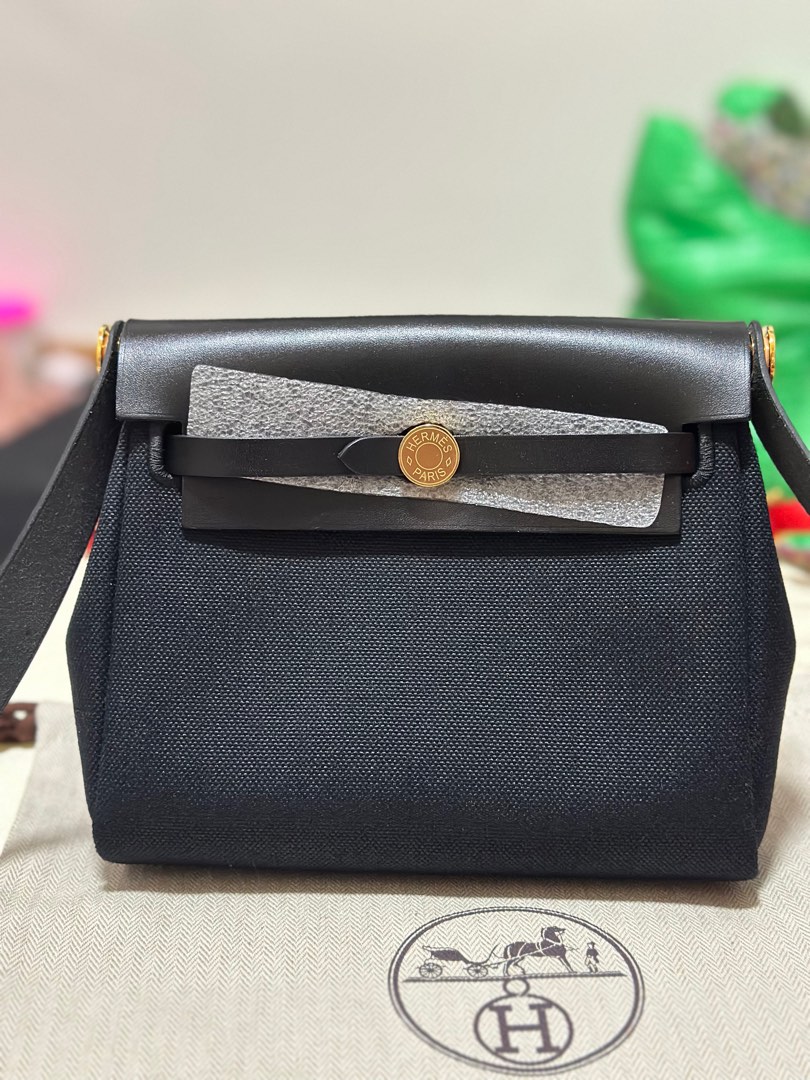 Hermes herbag mini black gold hardware on Carousell