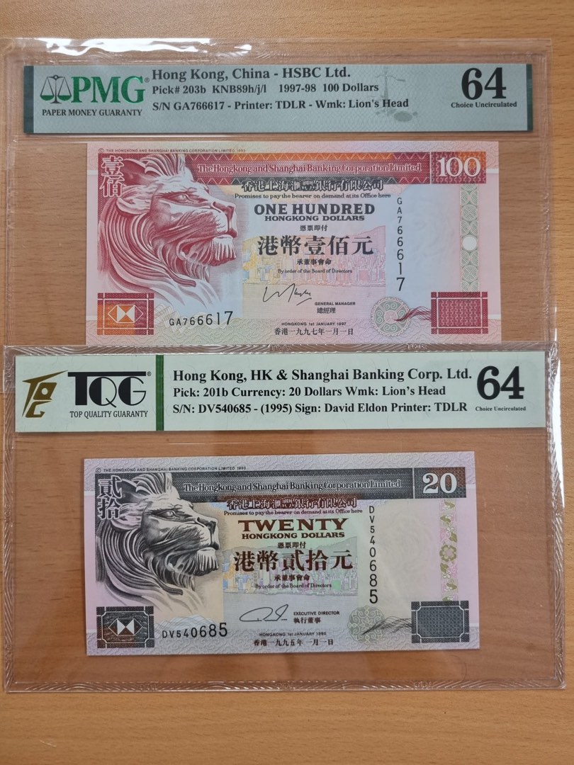 Hong Kong HSBC $20 and $100, Hobbies & Toys, Memorabilia & Collectibles ...