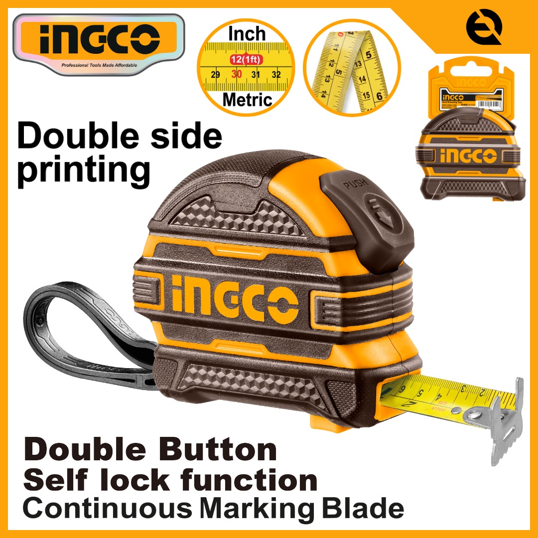 INGCO 3M 5M 8M 10M STEEL MEASURING TAPE WITH SELF LOCK FUNCTION ...