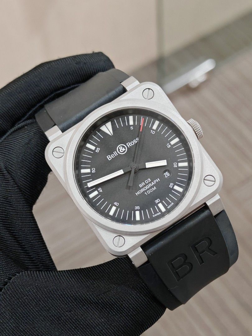 Johan BELL and ROSS 2018 BR0392 Horograph 42mm Microblasted Steel Automatic Men Watch, Luxury ...