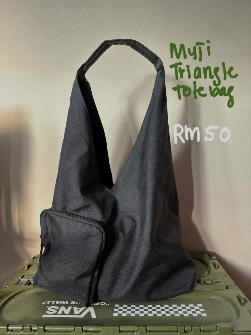 MUJI Triagle Tote Bag, Women's Fashion, Bags & Wallets, Tote Bags on ...