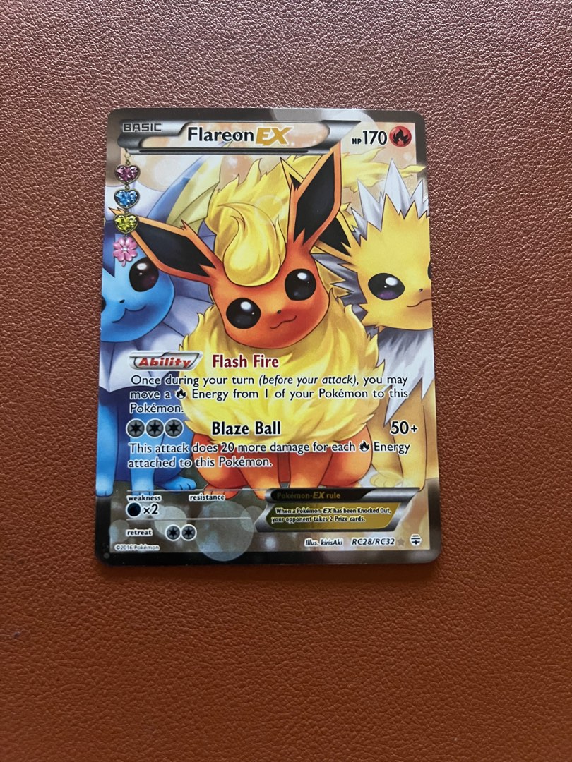 Pokemon TCG Cards: Flareon EX Full Art AA Generations Radiant ...