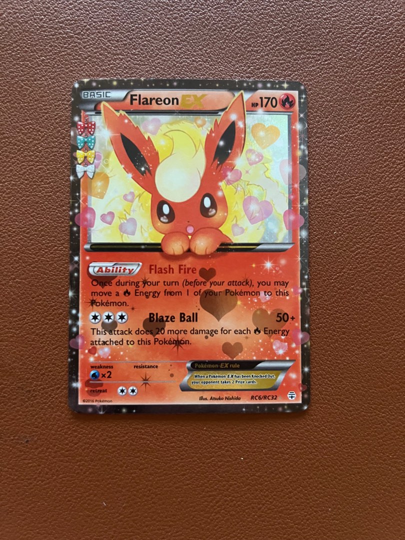 Pokemon TCG Cards: Flareon EX RC6 Generations Radiant Collection ...
