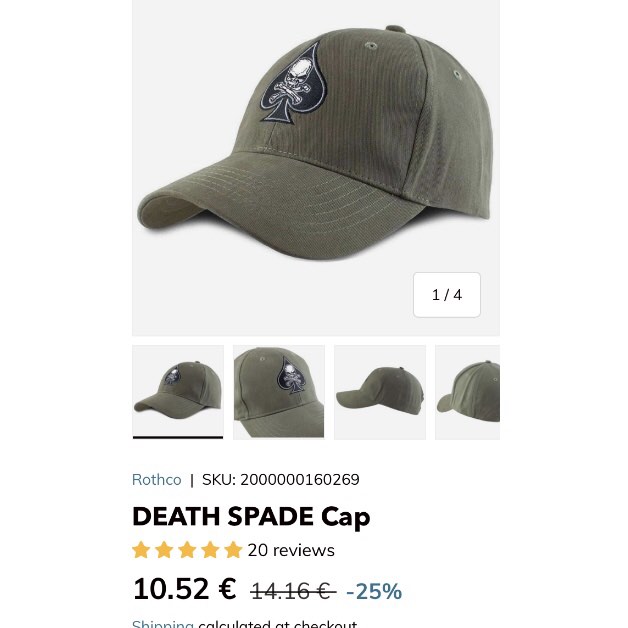 Rothco Death Spade Cap Tactical Military Special Forces Gear Equipment ...