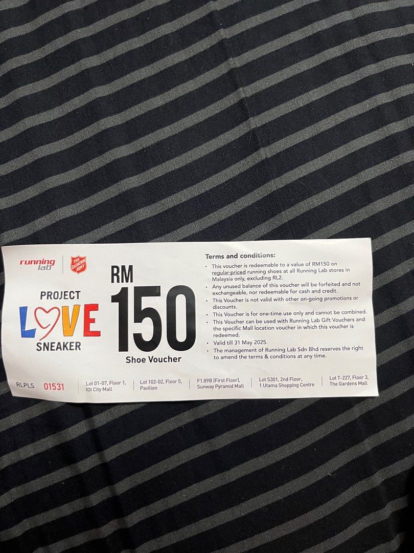 Running Lab shoe voucher, Tickets & Vouchers, Vouchers on Carousell