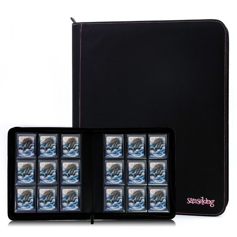 Pokémon toploader binder 9 pocket pink and black Pokémon card, Hobbies ...