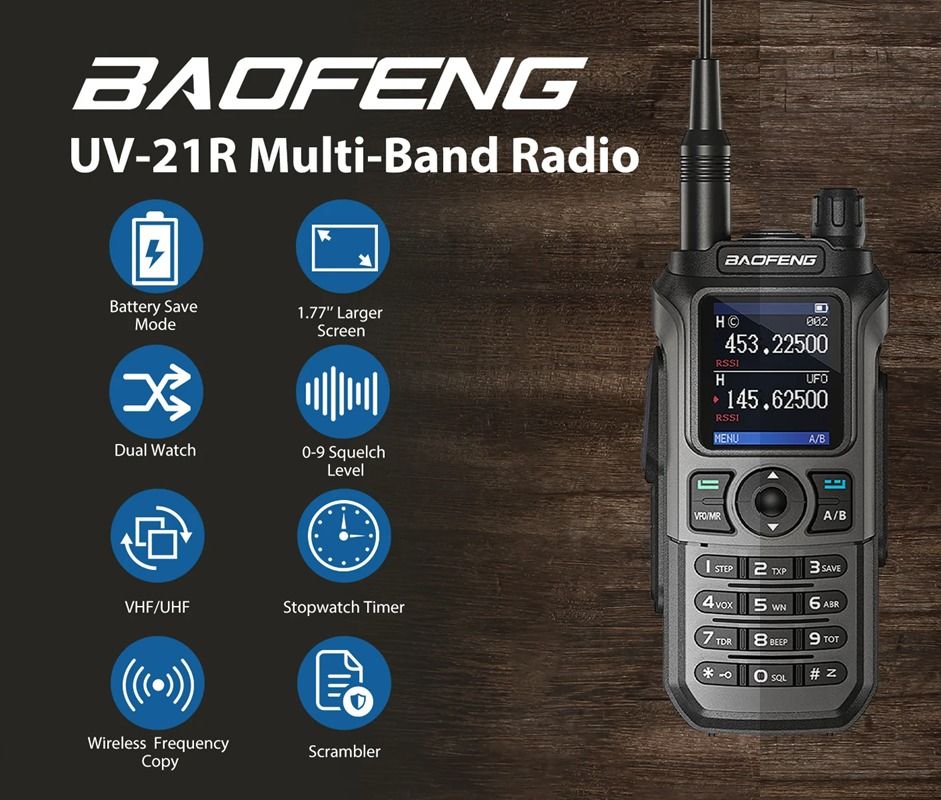 Singapore stock, Baofeng UV-21R 6W Tri-Band Radio Handheld Flash Light ...