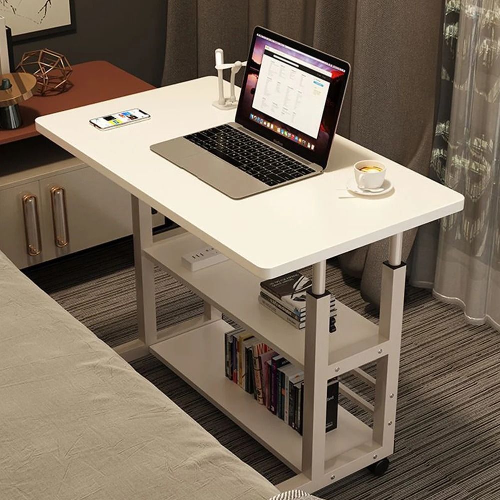 Small Office Desk Adjustable Height Side Mobile Stand Up Desk with ...